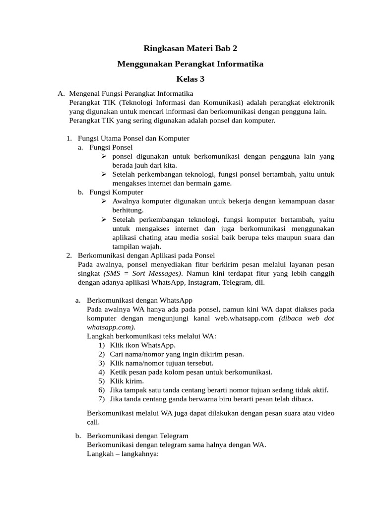 Ringkasan Materi Bab 2 Kelas 3 | PDF