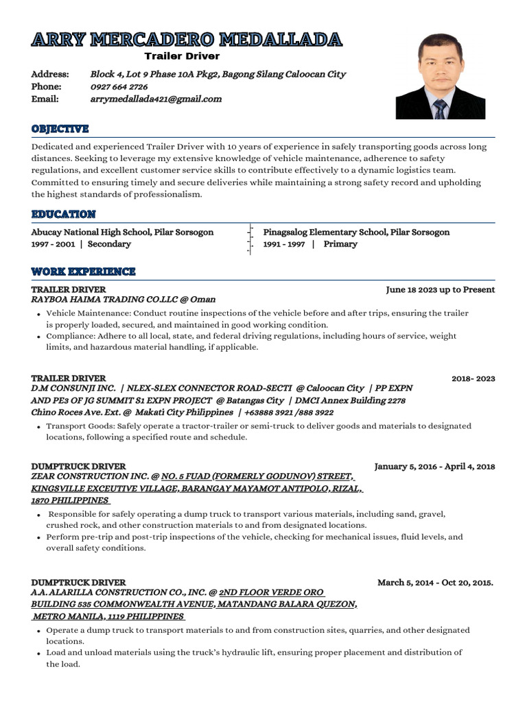 Arry CV and Complete Documents | PDF | Truck | Motor Vehicle