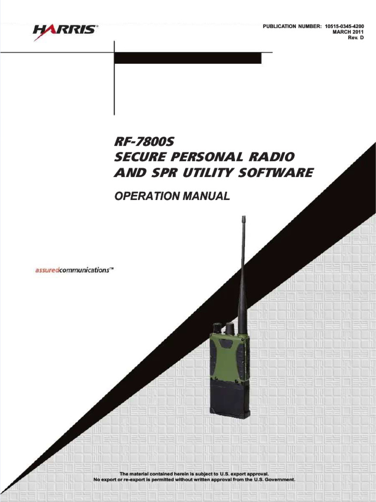 RF-7800S Secure Radio Operation Manual | PDF | Private Law | Business Law