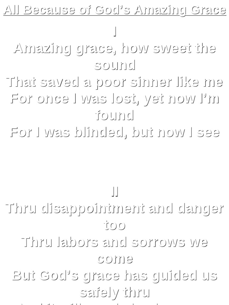 All Because of God's Amazing Grace | PDF