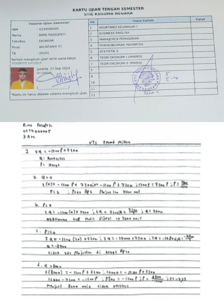 UTS Mikro Ekonomi - Bimo Passopati (0234000005) | PDF