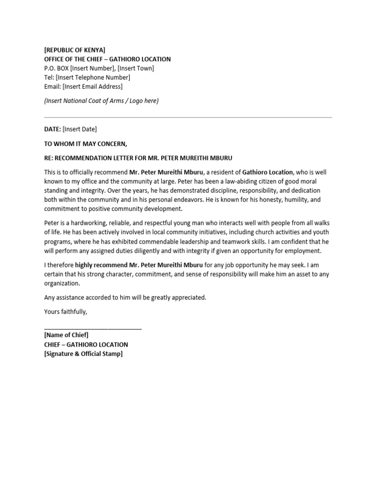 Recommendation Letter for Peter Mburu | PDF