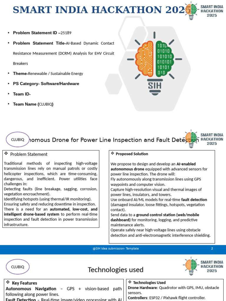 SIH2025 IDEA Presentation Format | PDF | Unmanned Aerial Vehicle | Internet Of Things