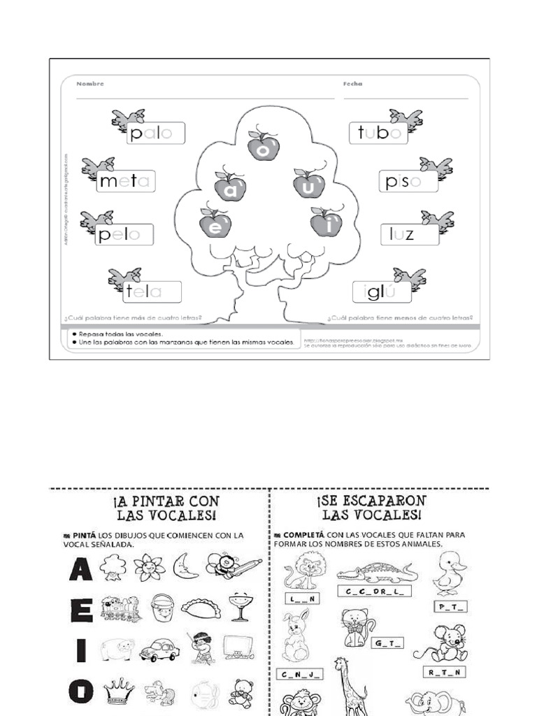 Completar Palabras Con Las Vocales Que Faltan | PDF