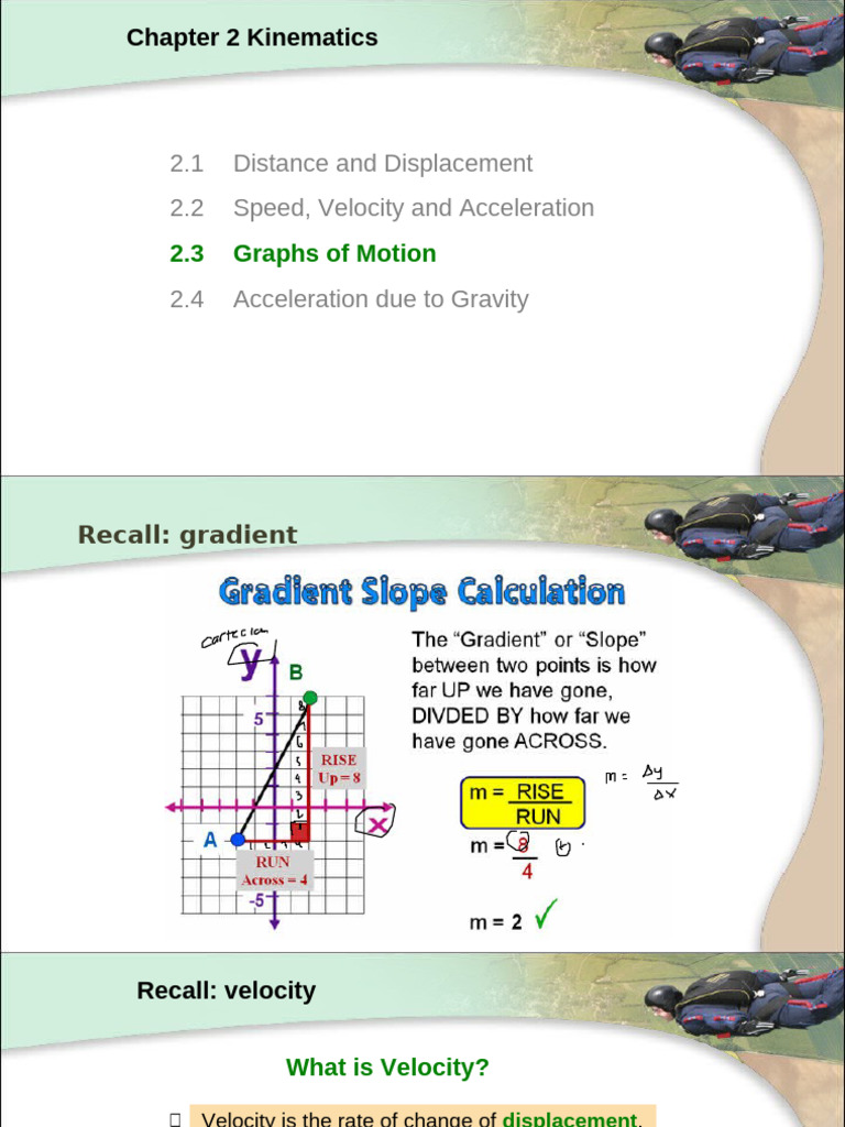 2.3 Graph of Motion | PDF | Acceleration | Velocity