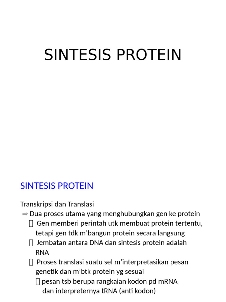 Biosintesis Protein | PDF