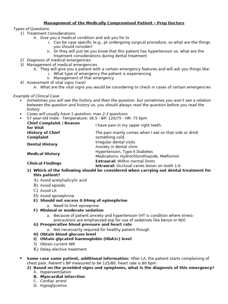 Management of Medically Comp Patient | PDF | Coronary Artery Disease ...