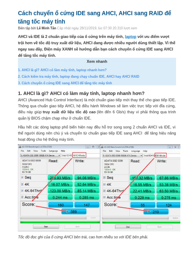 Cách Chuyển ổ Cứng IDE Sang AHCI | PDF