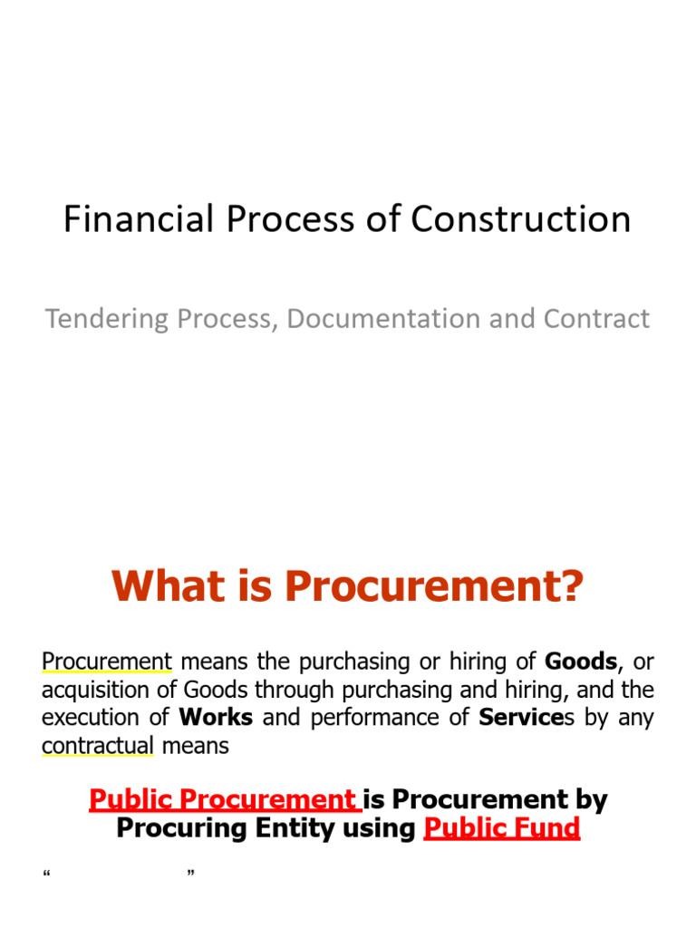 Construction Procurement and Tendering Guide | PDF | Procurement ...