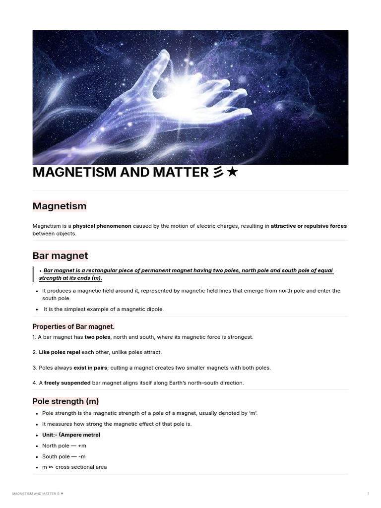 Understanding Magnetism and Bar Magnets | PDF | Magnetism | Magnetic Field