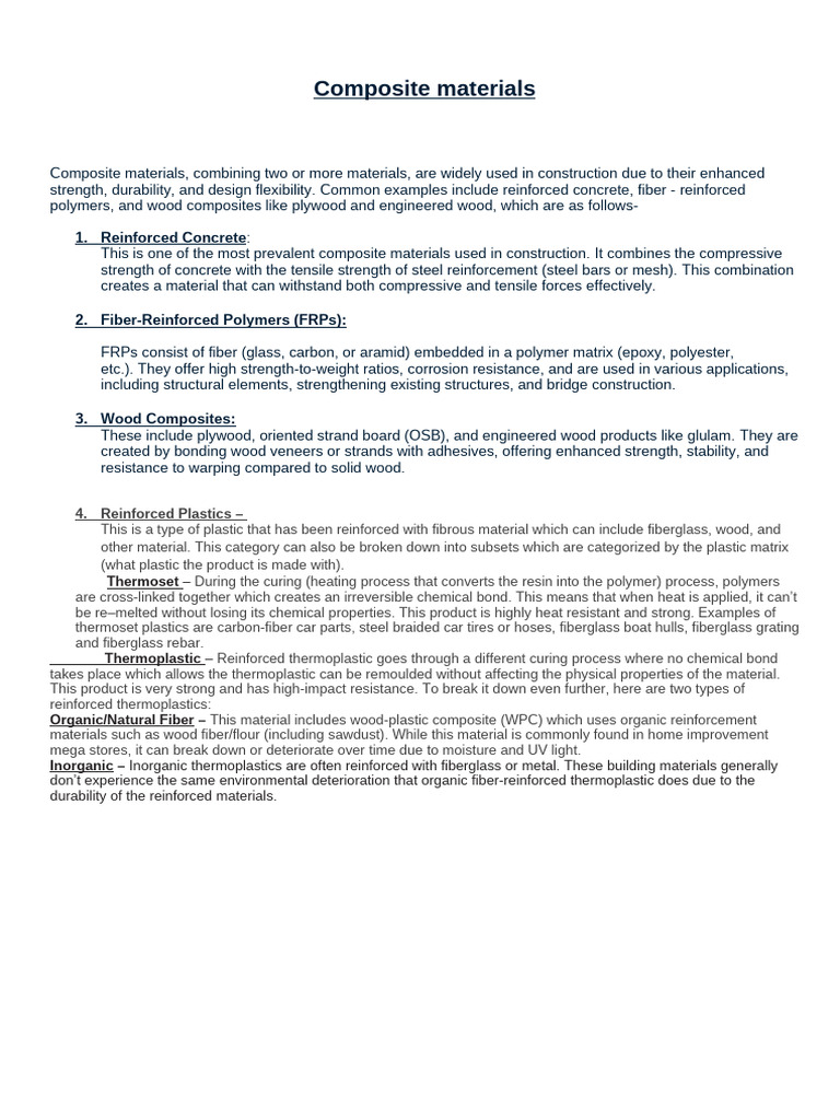 Composite Materials | PDF | Composite Material | Fibre Reinforced Plastic