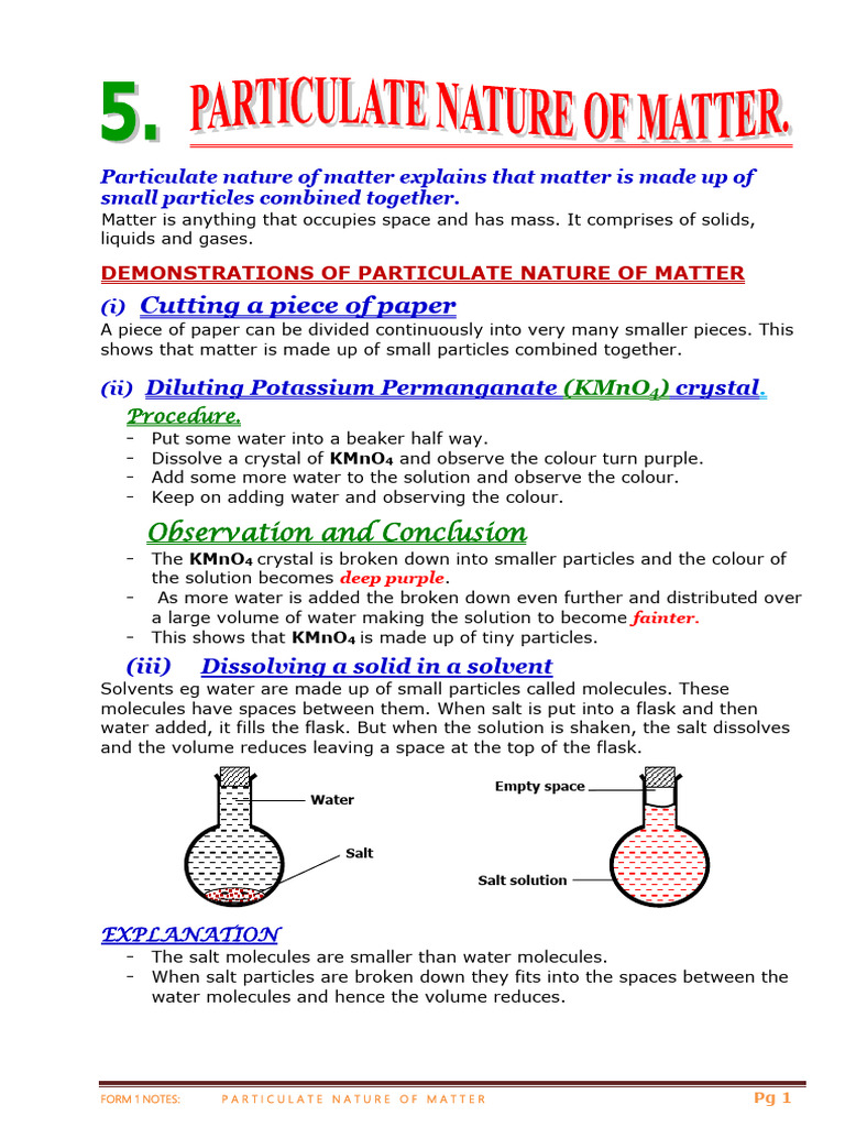 Particulate Nature of Matter | PDF | Gases | Liquids