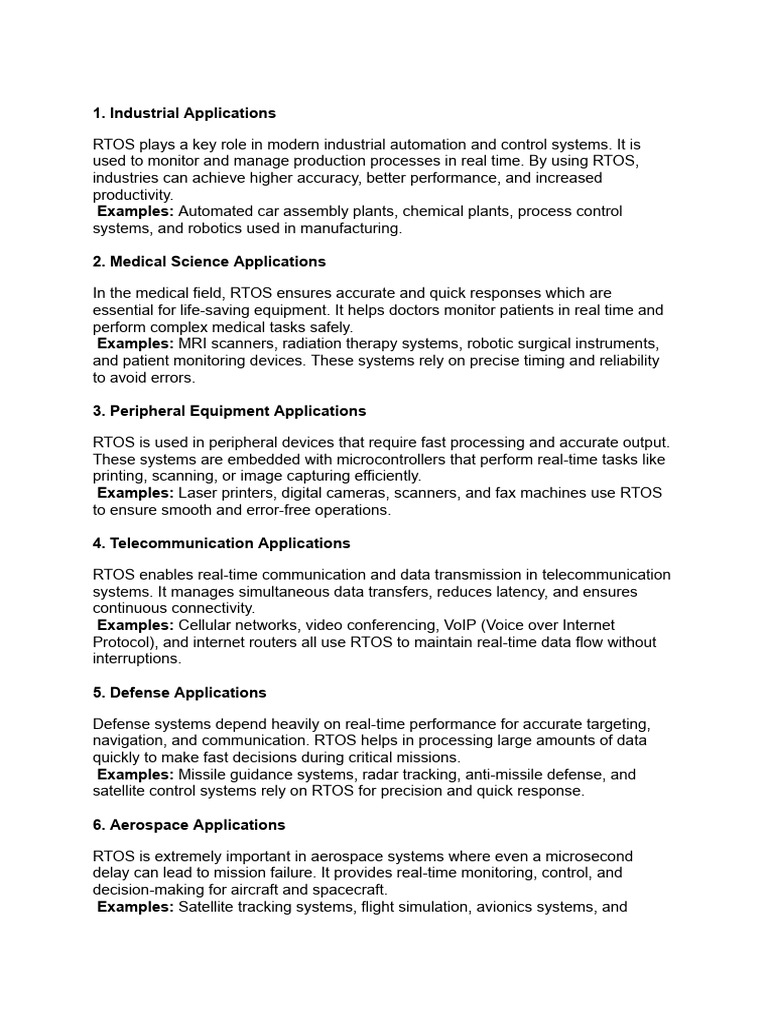 Application of RTOS | PDF