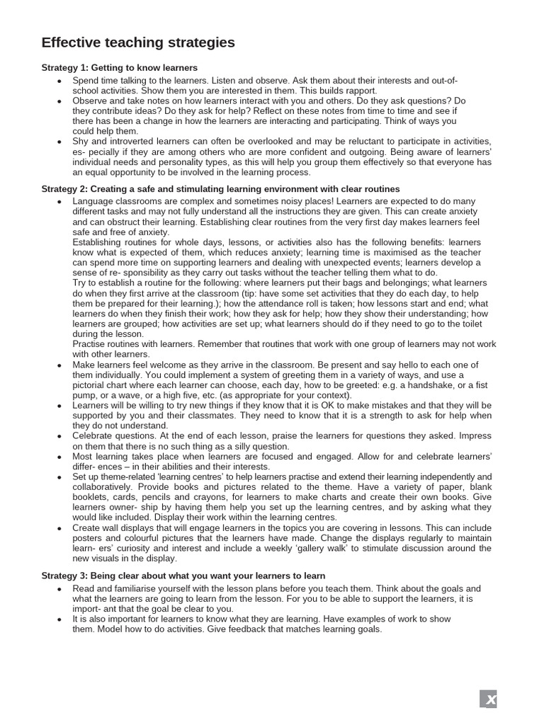 Effective Teaching Strategies for Learners | PDF | Learning | Teachers