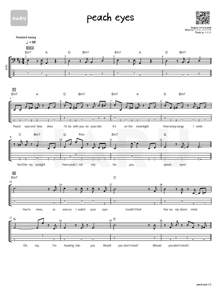 Peach Eyes Song Lyrics and Chords | PDF
