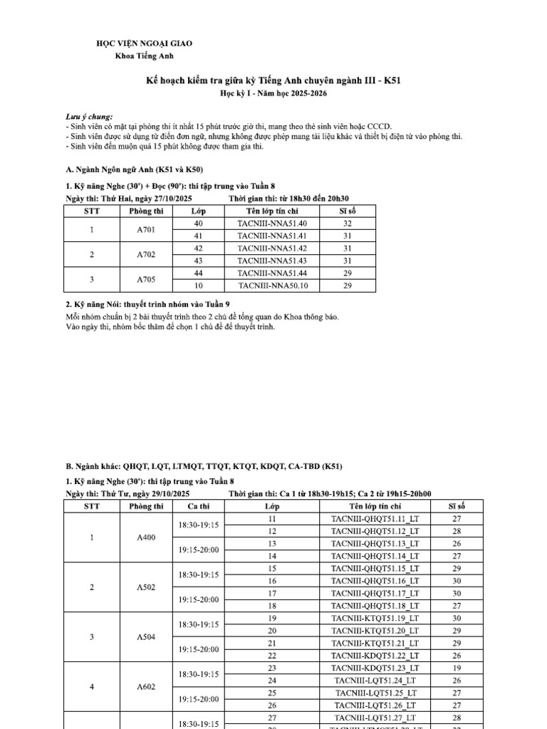 Mock Test TACN 3 - K51 (Oct 2025) | PDF
