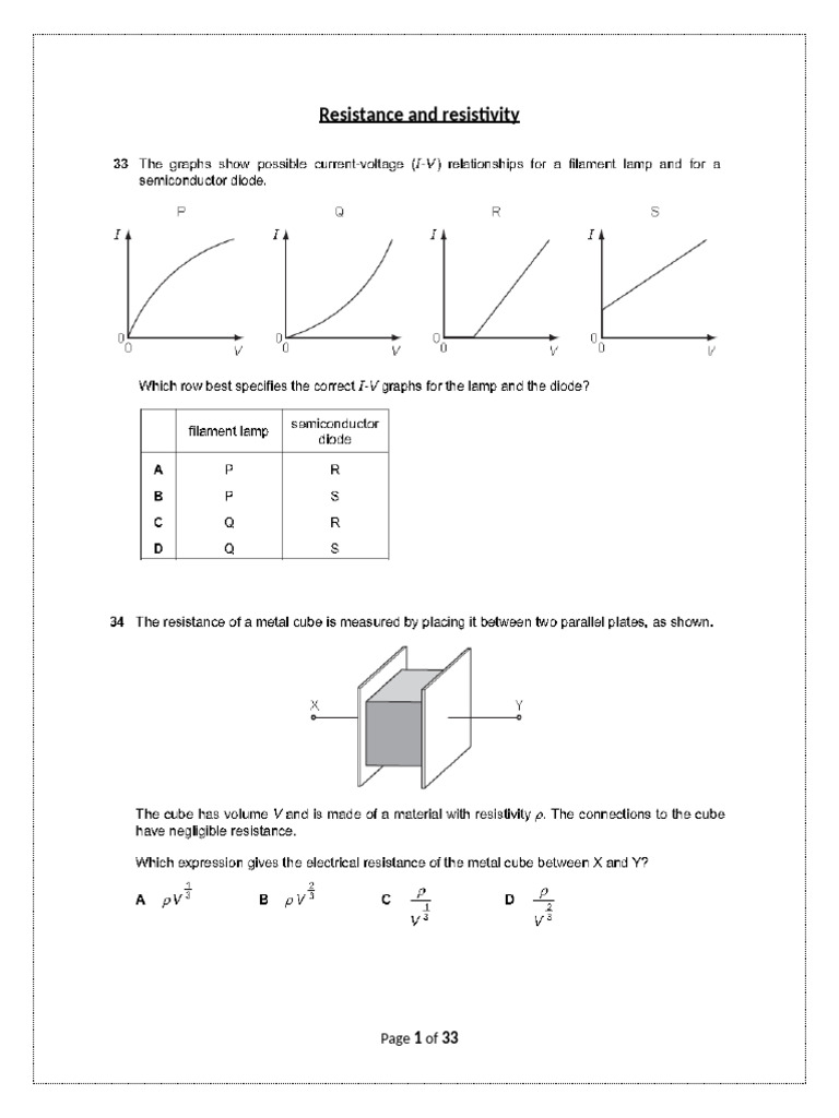 Understanding Resistance and Resistivity | PDF