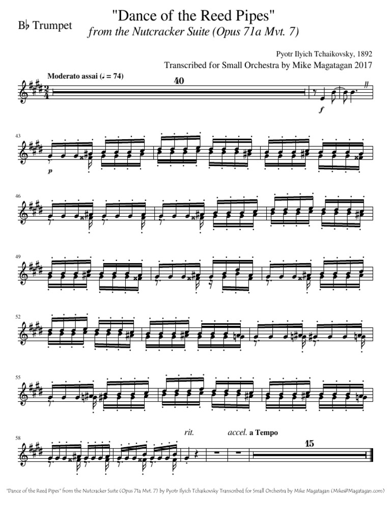 Trumpet Dance of The Reed Pipes | PDF | Compositions For Orchestra ...