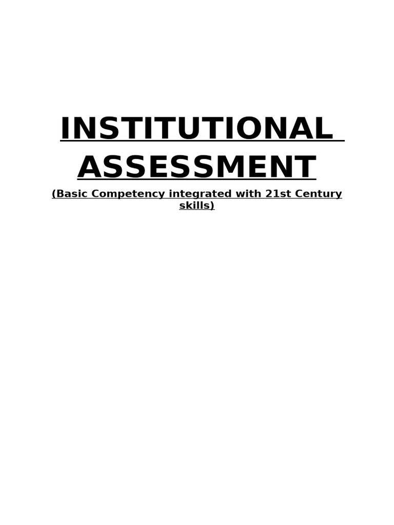 Institutional Assessment-Nc Ii-Basic4 | PDF | Learning | Computer File