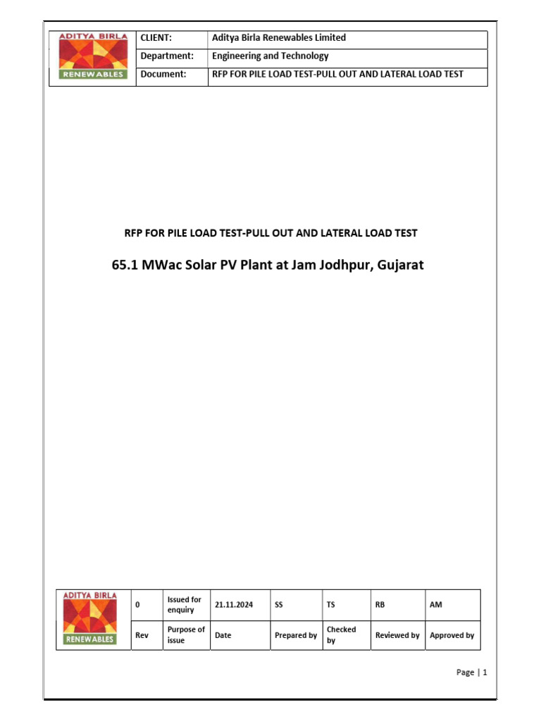 RFP for Pile Load Testing Methods | PDF | Pressure Measurement ...