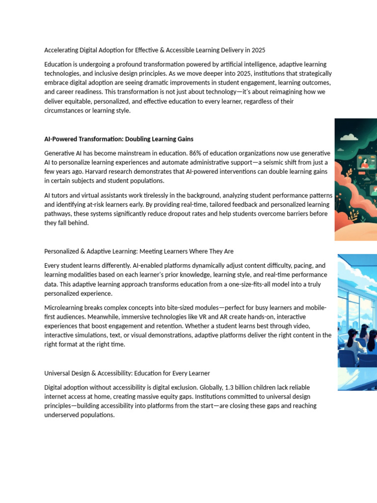 Digital Adoption for Inclusive Learning 2025 | PDF | Artificial ...
