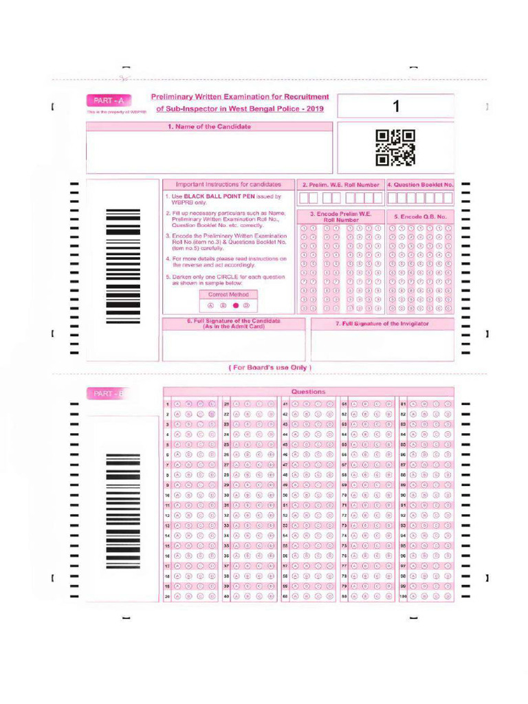 Omr Sheet WBP | PDF