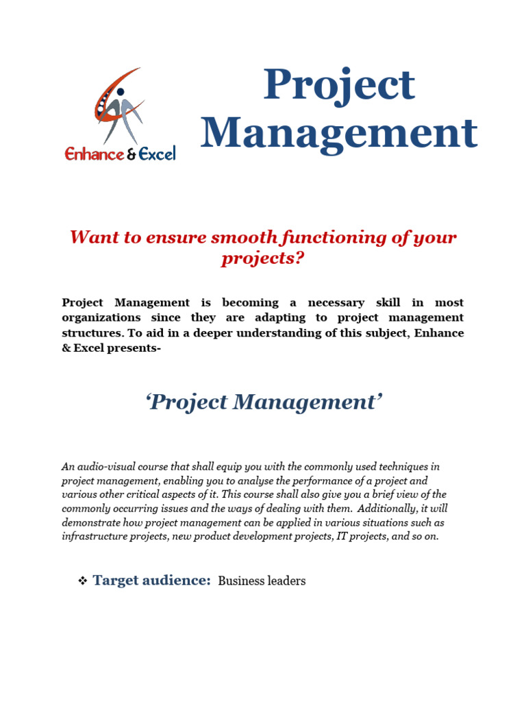 Project Management Brochure | PDF | Project Management | Business