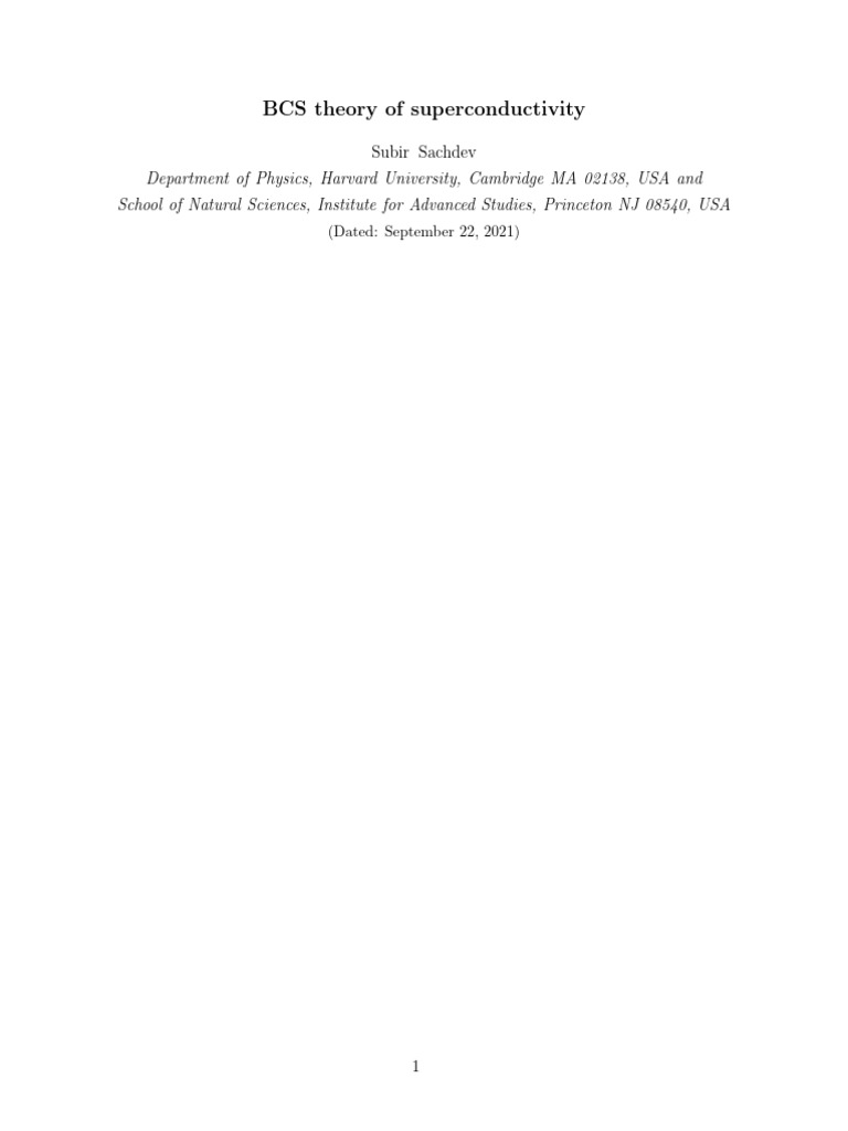 BCS Theory | PDF | Superconductivity | Applied And Interdisciplinary Physics