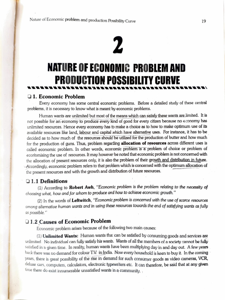 Nature of Economic Problems | PDF