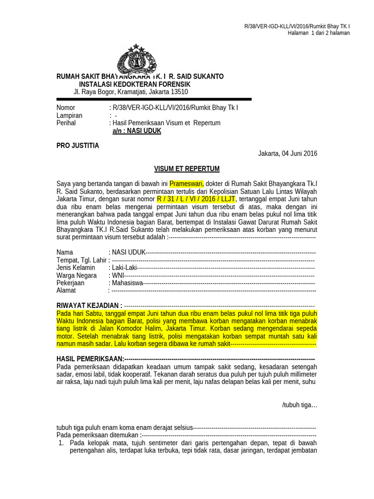 Contoh Visum KLL | PDF