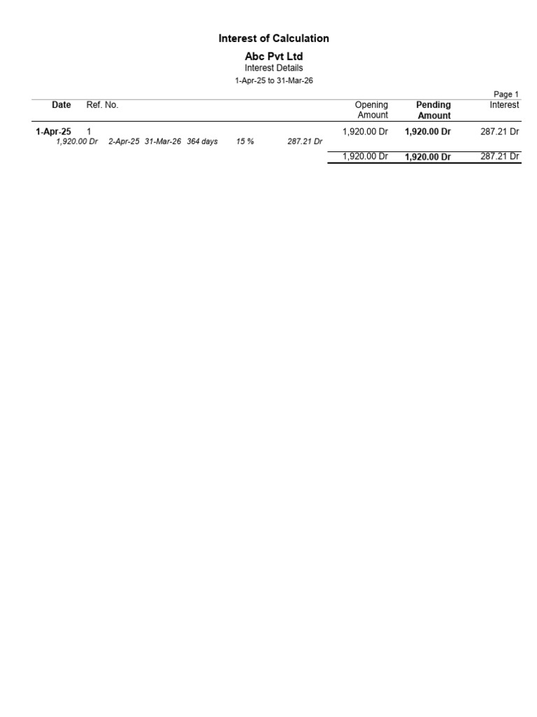 Interest of Calculation | PDF