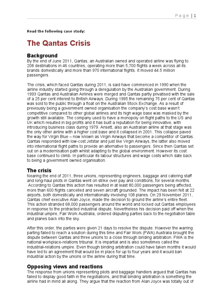 The Qantas Case Study | PDF | Airlines | Low Cost Carrier