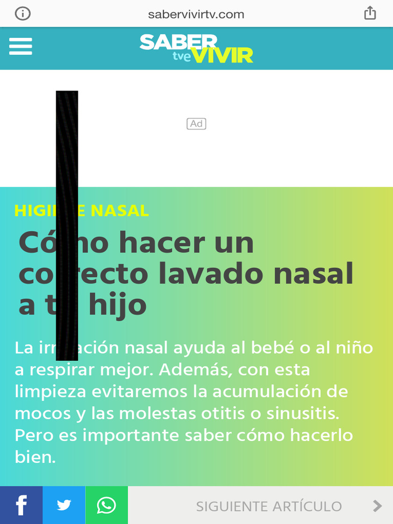 Cómo Hacer Un Correcto Lavado Nasal A Tu Hijo | PDF