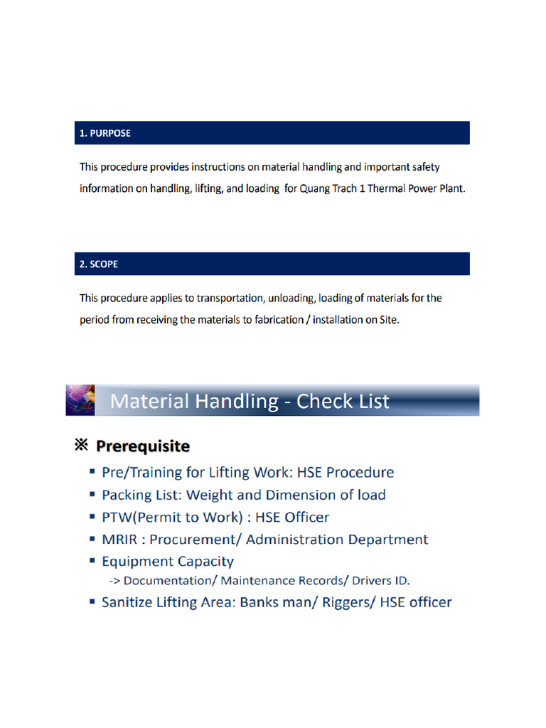 Material Handling Procedure | PDF