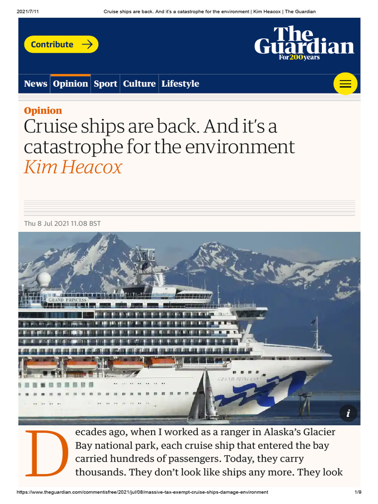 Cruise Ships Are Back. and It's A Catastrophe For The Environment - Kim ...
