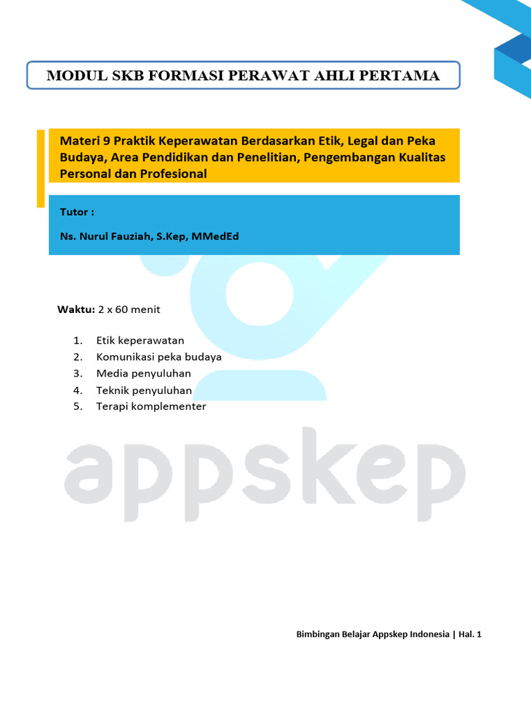 Materi 9 TKB Ners - Uchi Nurul-1 | PDF