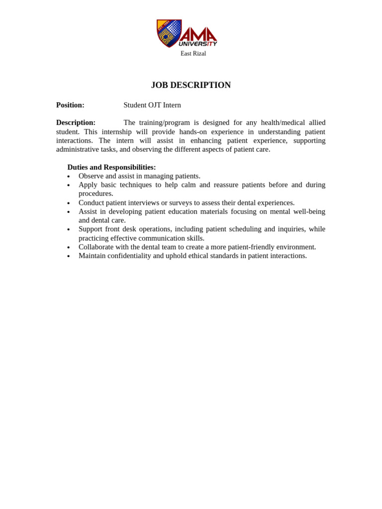 Job Description | PDF