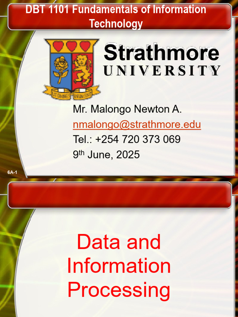 Data and Information Processing | PDF | Information | Data Processing