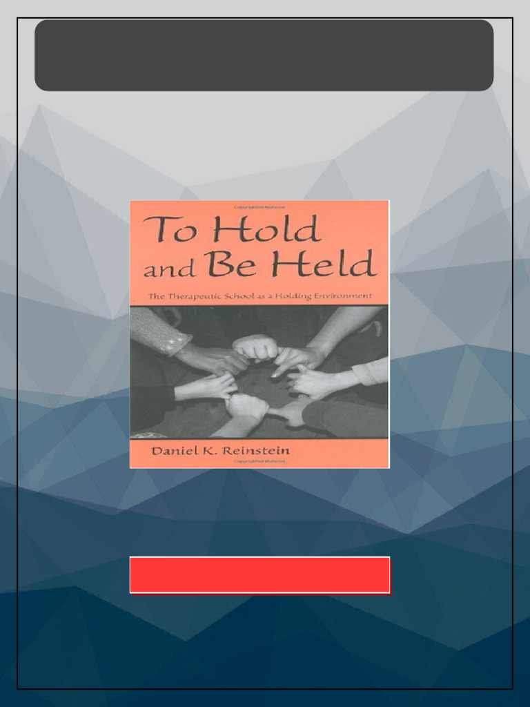 To Hold and Be Held The Therapeutic School As A Holding Environment 1st ...
