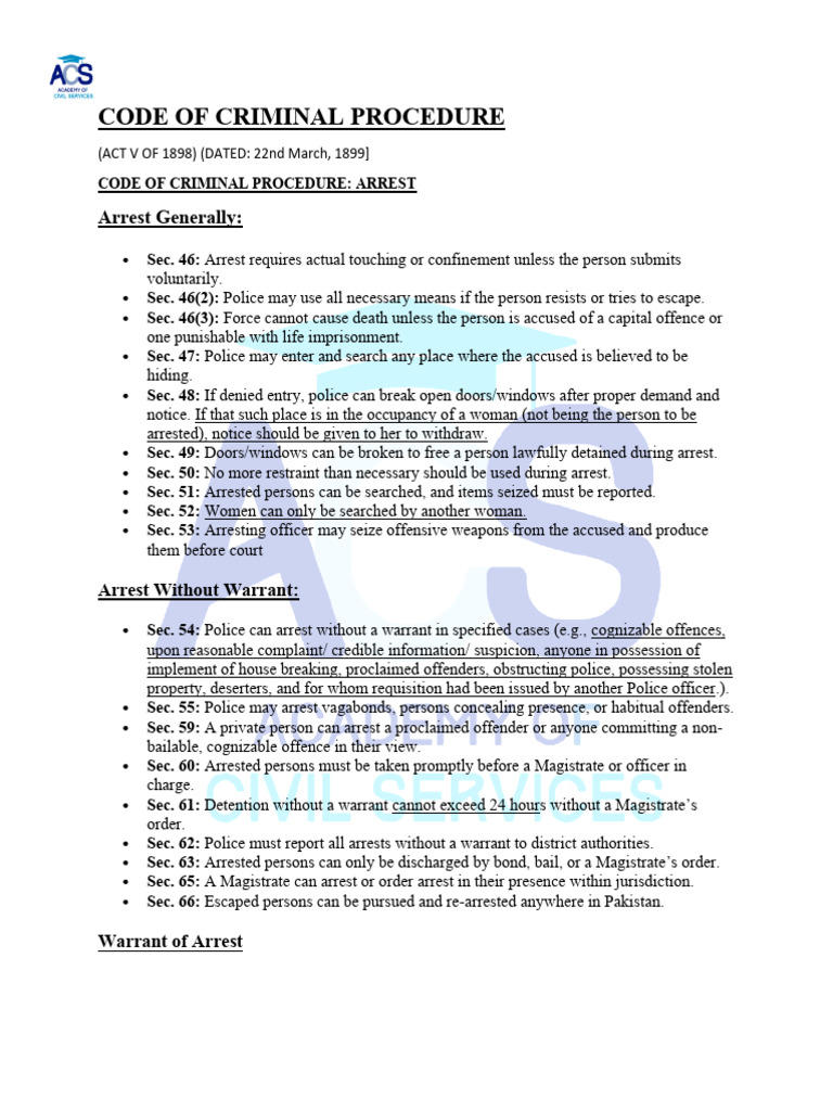 Criminal Procedure Code Overview | PDF | Arrest Warrant | Acquittal