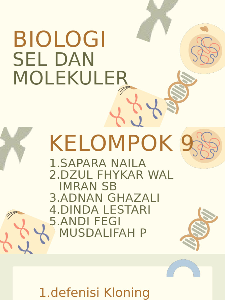Presentasi Pendidikan Biologi Kromosom, DNA, Dan Gen Krem Ilustrasi | PDF