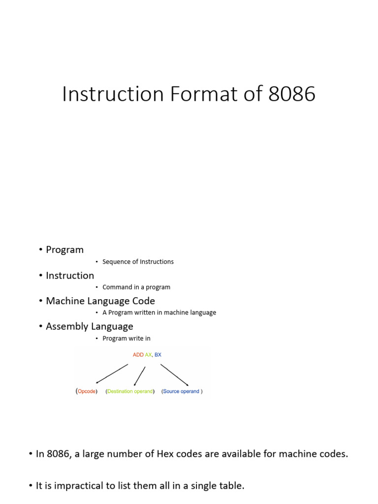 8086 Instruction Format Overview | PDF | Central Processing Unit ...