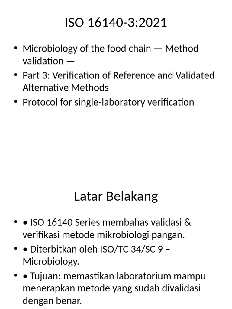 Verifikasi Metode Mikrobiologi Pangan | PDF