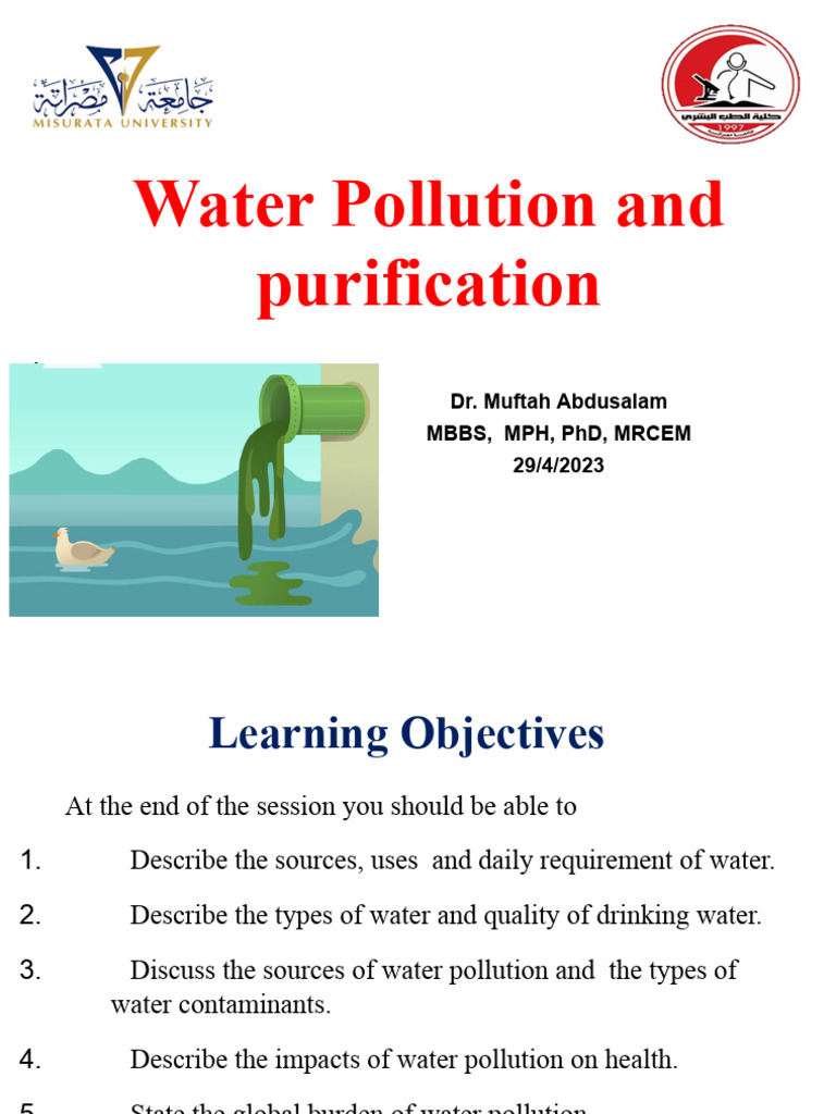 Water Pollution Sources and Health Impacts | PDF | Water Purification ...