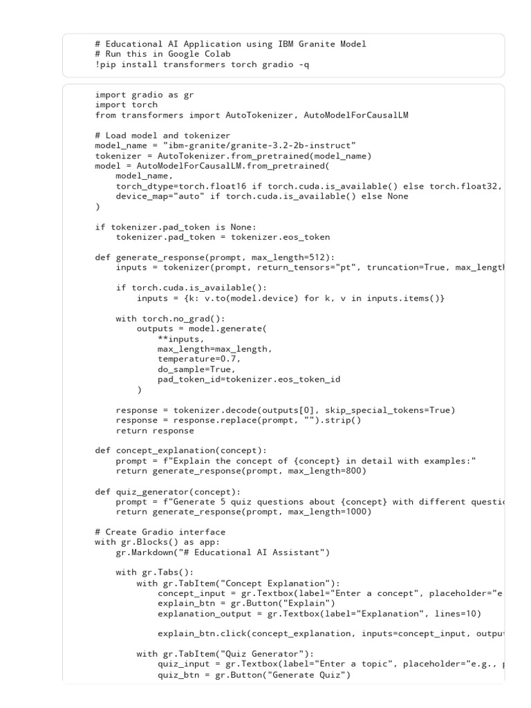 EduTutorAI - Ipynb - Colab | PDF | Software | Computing