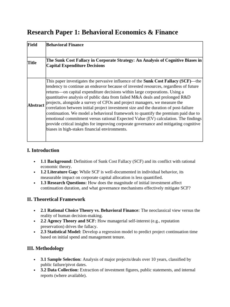Behavioral Economics & Finance | PDF