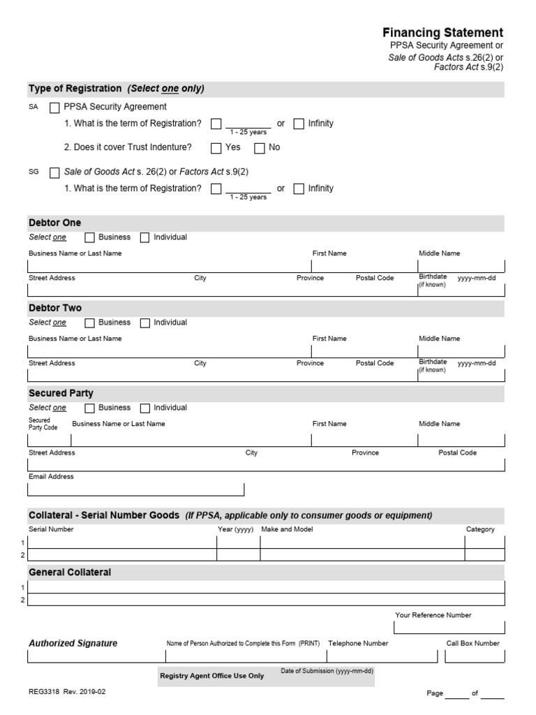 Personal Property Security Registration | PDF | Written Communication ...