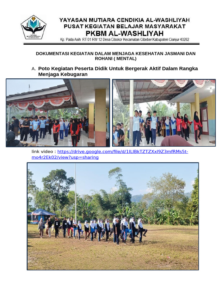 14.2 - Dokumentasi Kegiatan Dalam Menjaga Kesehatan Jasmani Dan Rohani (Mental) | PDF