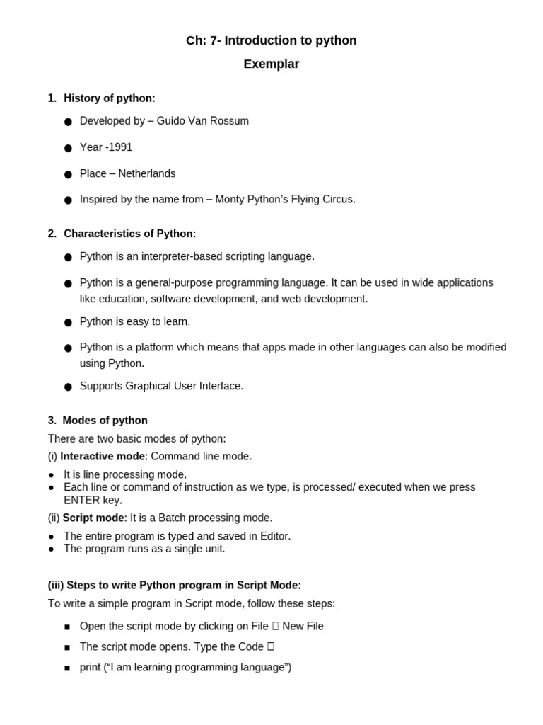 Ch7 Python Exemplar | PDF | Python (Programming Language) | Scripting Language