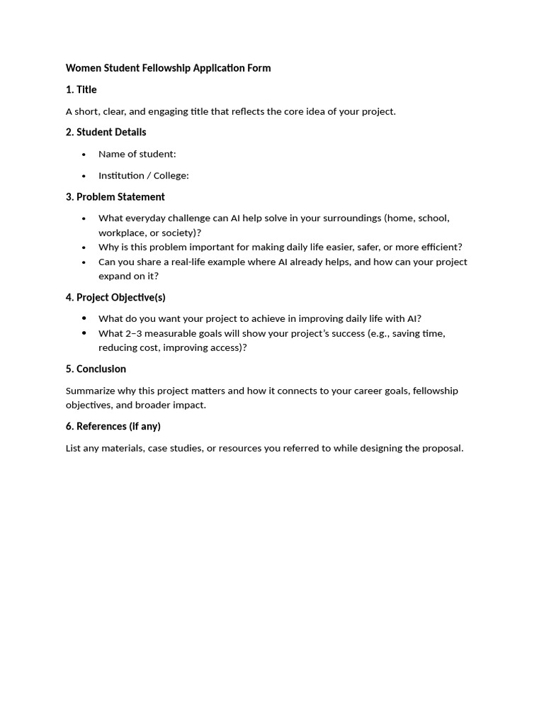 Fellowship Project Proposal Template | PDF